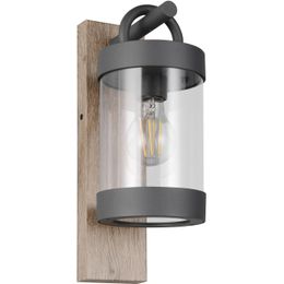 Trio LEUCHTEN Au&szlig;en-Wandleuchte "SAMBESI, Laternen Optik Hauswand, exkl 1x E27 max 28W D&auml;mmerungssensor", 1, H: 33cm, 1 Stk.natur, Leuchten,