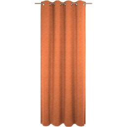Vorhang WIRTH, B:132cm H:345cm, orange, Chenille, Polyacryl, Wohnzimmer, Gardinen, "Trondheim B", nach Ma&szlig;