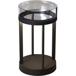 Konstsmide LED Laterne "Chieti", &Oslash; 17cm H: 25cm, 2 Stk., grau, Leuchten, Chieti LED USB-Laterne, dimmbar 2700/3000K Glasdek