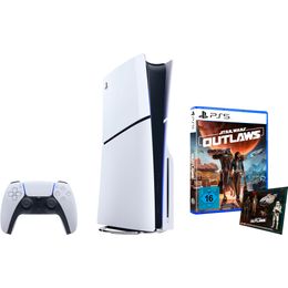Playstation 5 Konsolen-Set "Disk Edition (Slim) + Star Wars Outlaws", B:35,8cm H:9,6cm T:21,6cm, schwarz, Spielekonsolen