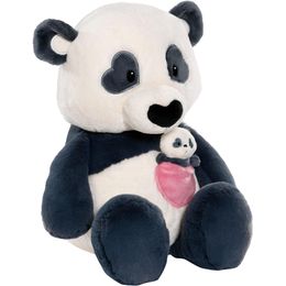 Kuscheltier NICI "Love, Panda, 40 cm, mit Herztasche und Baby-Panda schlenkernd", schwarz, Plüschfiguren, KinderB:19cm H:40cm L:18cm, schlenkernd; enthält recyceltes Material, B:19cm H:40cm L:18cm