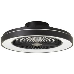 Brilliant LED Deckenleuchte "Mazzaro Deckenventilator", Ø 48,5cm H: 13,7cm, 1 Stk., schwarz, Wohnzimmer, Leuchten, Deckenlampe, Ventilator, 48,5 cm,