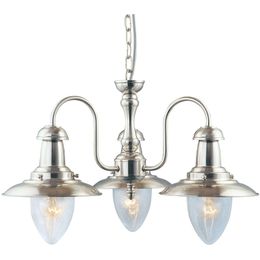 Searchlight H&auml;ngeleuchte "Fisherman II 3Lt Pendant", 3, &Oslash; 52cm H: 33cm, 1 Stk., silber, Wohnzimmer, Leuchten