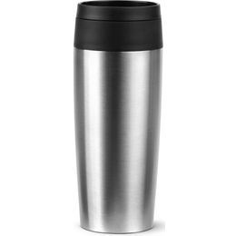 Emsa Thermobecher "Travel Mug Classic, mit 360-Trinköffnung, auslaufsicher, rutschfest", Ø 8,2cm x 20,4cm, 360ml, schwarz, Trinkgefäße, 4h heiß, 8h