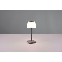 LED Außen-Tischleuchte, H:30cm Ø:13cm, grau, REALITY LEUCHTEN, Leuchten, "Sanchez", Akku Garten Tischlampe RGB Farbwechsel dimmbar Lichtfarbe