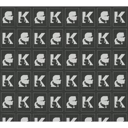 Vliestapete "Kameo", B/L: 0,53mm x 10,05mm, Rollen:, schwarz, ARCHITECTS PAPER, Wohnzimmer, Tapeten, Karl Lagerfeld Tapete Designer Tapeten