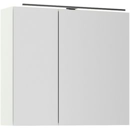 Spiegelschrank Nobilia, B:80cm H:72cm T:21cm, wei&szlig;, Badezimmer, Schr&auml;nke, "Prina", in Breiten 60, 80, 100 und 120 cm, innenliegende Steckdose