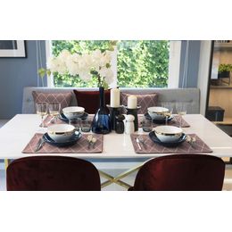Platzset Adam, B:40cm L:50cm, rot, Obermaterial: 100% Baumwolle, Platzsets, "Casket Valdelana Light", GOTS organic,zertifiziert durch CERES 0242,Made