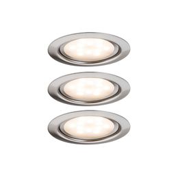 Paulmann Unterschrankleuchte "3x4,5W 12VA 230V/350mA 65mm Metall Eisen geb&uuml;rstet, 3er Set", 3, &Oslash; 6,5cm, 3 Stk., silber, K&uuml;che, Leuchten, LED M&ouml;bel