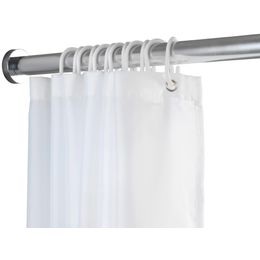 Duschvorhangstange Wenko, L:2,8cm &Oslash;:280mm, silber, Edelstahl, Kunststoff, Gardinenstangen, "Luz", ohne bohren, 70 - 115 cm, aus rostfreiem Edelstahl