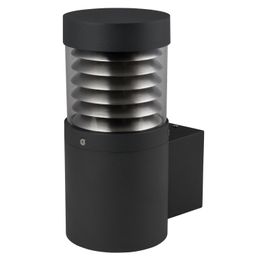 Au&szlig;en-Wandleuchte Heitronic, H:26cm &Oslash;:12cm, grau, Leuchten, "Kresos", Wandlampe, Au&szlig;enlampe, klarer 360-Lichtaustritt