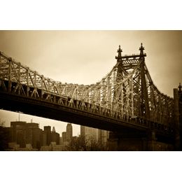 papermoon Fototapete "New York Bridge", B/L: 3m x 2,23m, Bahnen: 6 Stk., bunt, Tapeten