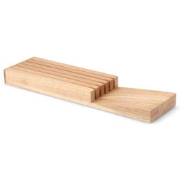 CONTINENTA Messerblock, B:11cm H:3,5cm L:39cm, beige, Messerbl&ouml;cke, f&uuml;r Schublade, Gummibaum 39x11x3,5