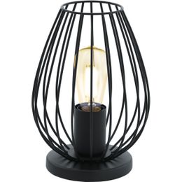 Eglo Tischleuchte "NEWTOWN Tischlampe, schwarz, Stahl, E27, Schalter, Nachttischlampe", 1, &Oslash; 16cm H: 23cm, schwarz, Wohnzimmer, Leuchten, Schlicht,