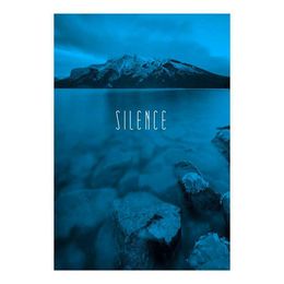 Komar Bild "Word Lake Silence Blue", B/H/T: 50cm x 70cm, Natur, 1 Stk., bunt, Wohnzimmer, Bilder, Wandbild zur Dekoration - ohne Rahmen
