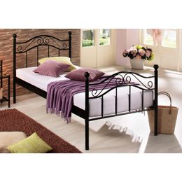 Metallbett Home Affaire, L:210cm, schwarz, Betten