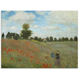 Glasbild Artland, B:60cm H:45cm, gr&uuml;n, Glas, K&uuml;che, Bilder, "Mohnfeld bei Argenteuil. 1873", in verschiedenen Gr&ouml;&szlig;en