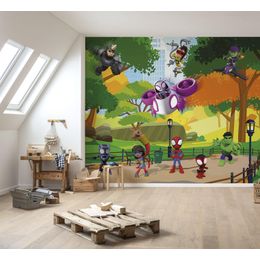 Komar Fototapete "Digitaldruck Vlies - Spidey Scavenger Hunt - Gr&ouml;&szlig;e 300 x 250 cm", Rollen:, bunt, Schlafzimmer, Tapeten, Kinderzimmer