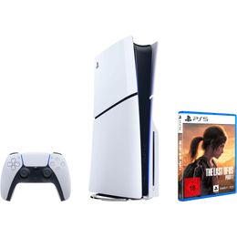 Playstation 5 Konsolen-Set "PS5 Disk Edition (Slim) + The Last of Us Part I", B:35,8cm H:9,6cm T:21,6cm, schwarz-weiß, Spielekonsolen