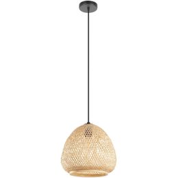 Eglo Hängeleuchte "DEMBLEBY Hängelampe, exkl. Leuchtmittel E27, Hygge", 1, beige, Esszimmer, Leuchten, Pendelleuchte, Wohnzimmerlampe, Esstischlampe,