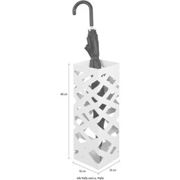 Schirmst&auml;nder HAKU, B:16cm H:49cm T:16cm, wei&szlig;, Metall, Regenschirmst&auml;nder