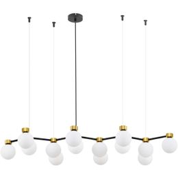 NOVA LUCE Pendelleuchte "OVALINO", 14, H: 157cm, 1 Stk.318schwarz, gold, Esszimmer, Leuchten