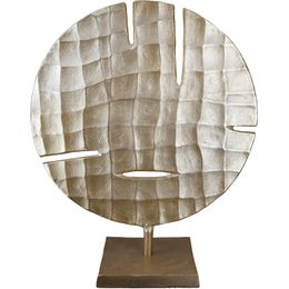 Wanddekoobjekt, B:36cm H:43cm T:15cm, beige, CASABLANCA BY GILDE, Aluminium, Wanddekoobjekte, "Skulptur Quad"