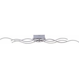 JUST LIGHT Deckenleuchte "WELLA", 1, H: 8cm, 1 Stk., silber, Wohnzimmer, Leuchten, inklusive festverbautem LEDLeuchtmittel