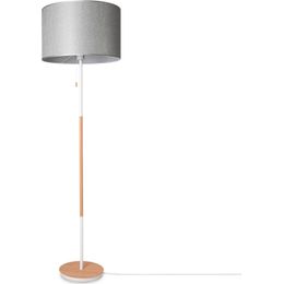 Paco Home Stehlampe "EK CA UNI COLOR", &Oslash; 45,5cm H: 157cm, grau, Wohnzimmer, Leuchten, Stoffschirm Wohnzimmer Skandi Standleuchte E27 Einfarbig
