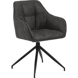 Esszimmerstuhl ACTONA GROUP, B:59cm H:85cm T:55cm, grau, Polyester, Stoff, St&uuml;hle, "Beate", mit edlem Samtstoff und modernen quadratischen N&auml;hten