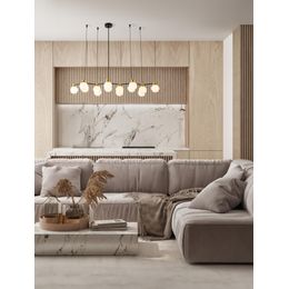 NOVA LUCE Pendelleuchte "OVALINO", 14, H: 157cm, 1 Stk.318schwarz, gold, Esszimmer, Leuchten