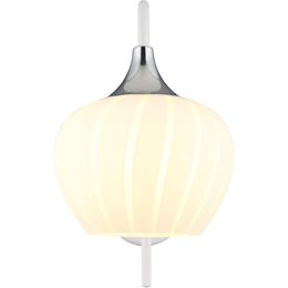 Globo LIGHTING Wandleuchte "MAXY", 1 Stk.weiß, Wohnzimmer, Leuchten, Wandlampe/Metall/Glas Dekorillen/Lichtschein: abwärts/weiß chrom