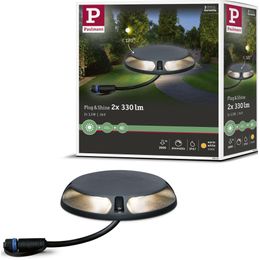 LED Sockelleuchte Paulmann, H:3cm &Oslash;:16cm, grau, Leuchten, "Plug & Shine", LED-Modul, IP67 3000K 24V