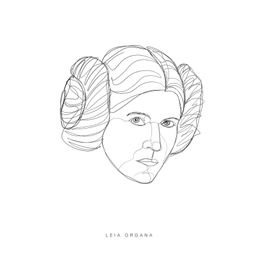 Komar Bild "Star Wars Classic Force Faces Leia", B/H/T: 40cm x 50cm, Star Wars, 1 Stk., schwarz-wei&szlig;, Wohnzimmer, Bilder, Wandbild zur Dekoration im