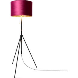 Paco Home Stehlampe "Naomi uni Color", H: 176,5cm, schwarz, Wohnzimmer, Leuchten, Wohnzimmer H&ouml;henverstellbar 121,5 bis 176,5 cm Zugschalter Velour
