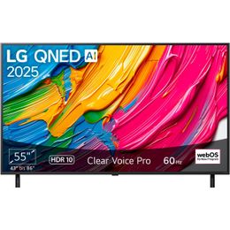 LG QNED-Fernseher "55QNED80A6A", 55 ′′, schwarz, Fernseher