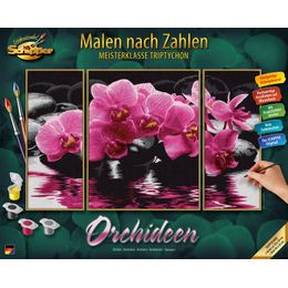 Schipper Kinder Malen nach Zahlen "Meisterklasse Triptychon - Orchideen", bunt, Karton, B:20cm H:50cm, Malvorlagen, Made in Germany