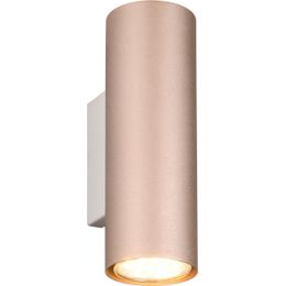 Trio LEUCHTEN Wandleuchte "MARLEY, 2-flammiger Wandstrahler mit up-and-down Licht, GU10 Wandspot", 2, H: 18cm, 1 Stk., braun, Wohnzimmer, Leuchten,