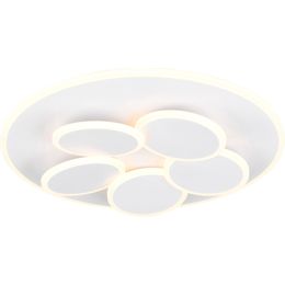 Trio LEUCHTEN LED Deckenleuchte "MANDALA, LED Deckenlampe mit Fernbedienung, dimmbar CCT Nachtlicht", 1, Ø 49cm H: 7,5cm, 1 Stk., weiß, Wohnzimmer,