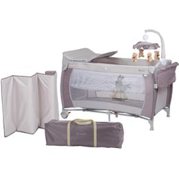 BABYGO Baby Baby-Reisebett "Sleeper Deluxe, beige", beige, Kunststoff, Polyester, Babybetten, mit Musik-Mobile