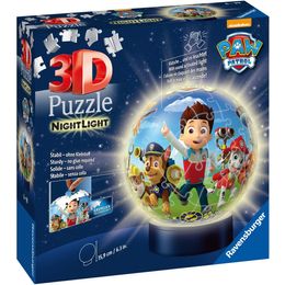 Ravensburger Kinder Puzzleball "Nachtlicht PAW Patrol", bunt, Kunststoff, B:13cm H:22cm Ø:13cm, Puzzles, mit Leuchtsockel inkl. LEDs