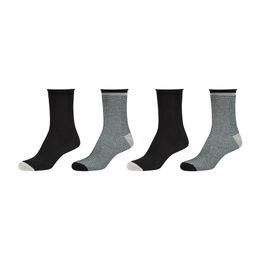 Camano Herren Langsocken "silky touch", Gr. 35, schwarz, Elasthan, Polyamid, Viskose, unifarben, Socken, mit verst&auml;rkter Ferse