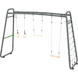 EXIT Kinder Schaukelkombination "GetSet Monkeybar MB310", grau, Stahl, B:379cm H:248cm T:115cm, Schaukeln
