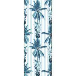 queence Vinyltapete "Macie", B/L: 0,9m x 2,5m, blau, Tapeten, 90x250cm, selbstklebend, kinderleichte Anbringung,, Sticker