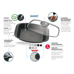 ELO Br&auml;ter "Alucast", 4,6 l + H&ouml;he 10,5cm, schwarz, T&ouml;pfe, Aromaknopf, Induktion