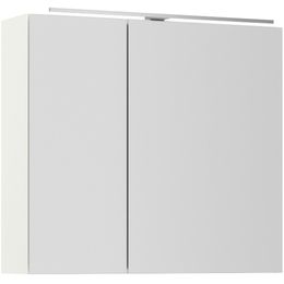 Spiegelschrank Nobilia, B:80cm H:72cm T:21cm, wei&szlig;, Badezimmer, Schr&auml;nke, "Prina", in Breiten 60, 80, 100 und 120 cm, innenliegende Steckdose