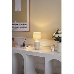 PAULEEN Tischleuchte "Charming Sparkle max.20W Cr&egrave;me Stoff/Keramik", 1, &Oslash; 22cm H: 38,5cm, beige, Wohnzimmer, Leuchten, E14