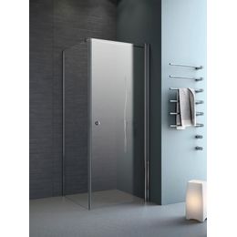 Eckdusche maw by GEO, B:90cm H:202,2cm T:90cm, grau, Duschkabinen, "Relax Vario", mit Dreht&uuml;r