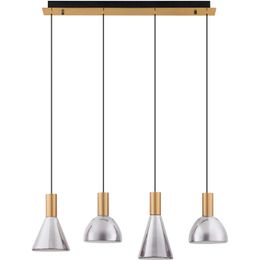 NOVA LUCE Pendelleuchte "VOI", 4, H: 150cm, 1 Stk.gold, schwarz, Esszimmer, Leuchten