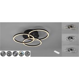 LED Deckenleuchte "Circle", 1, H: 9,5cm, 1 Stk., schwarz, REALITY LEUCHTEN, Wohnzimmer, Leuchten, Deckenlampe schwarz matt mit schwenkbaren Ringen /